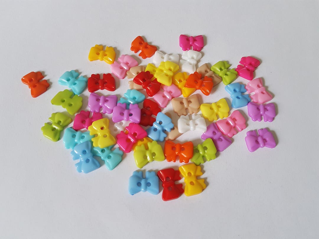 14mm Bow Buttons, Bow Buttons, Acrylic Buttons, Acrylic Craft Buttons ...