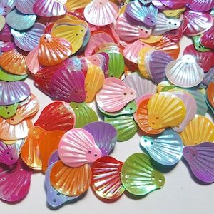 19mm Seashell Sequins, Shell Sequins, Mermaid Sequins, AB Plated ...