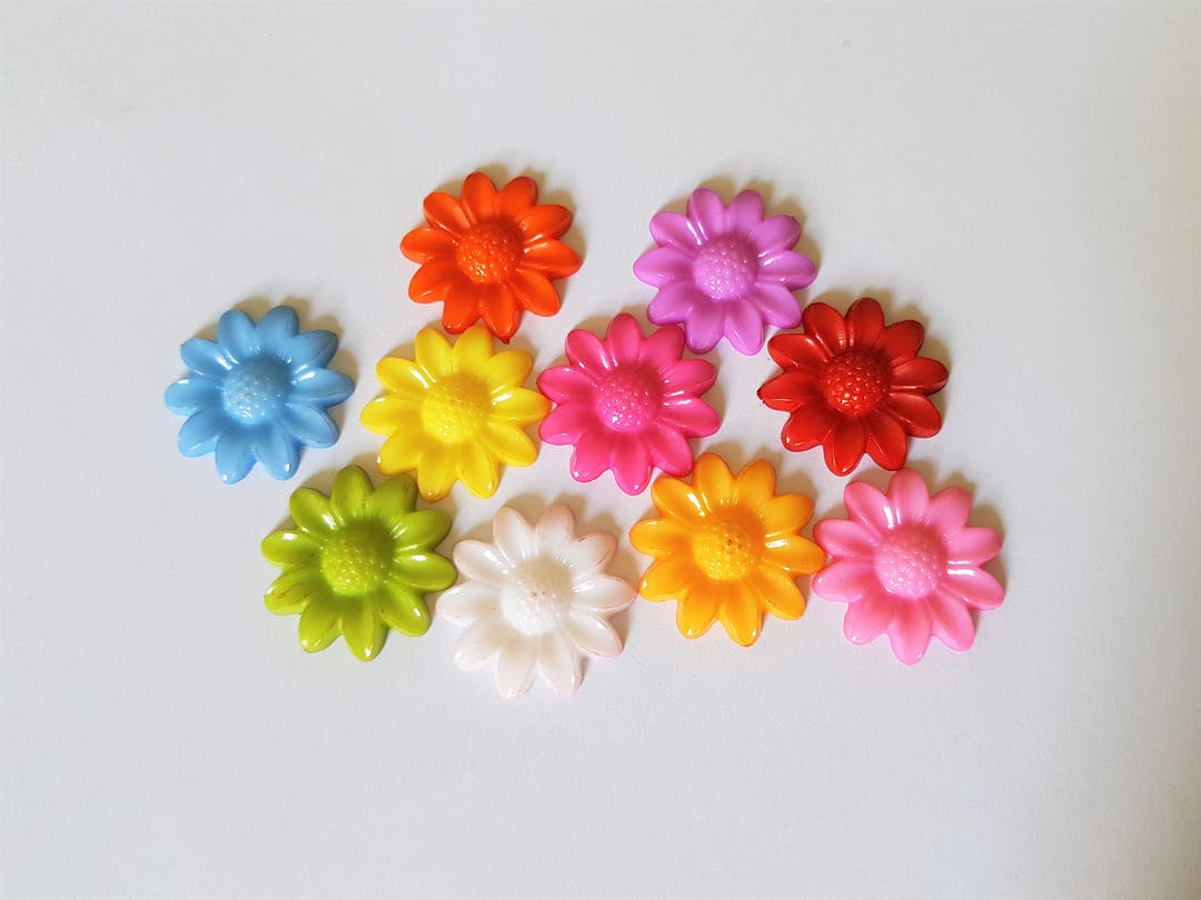 20mm Flower Cabochons, Flower Cabochons, Flower Flatbacks, Acrylic ...