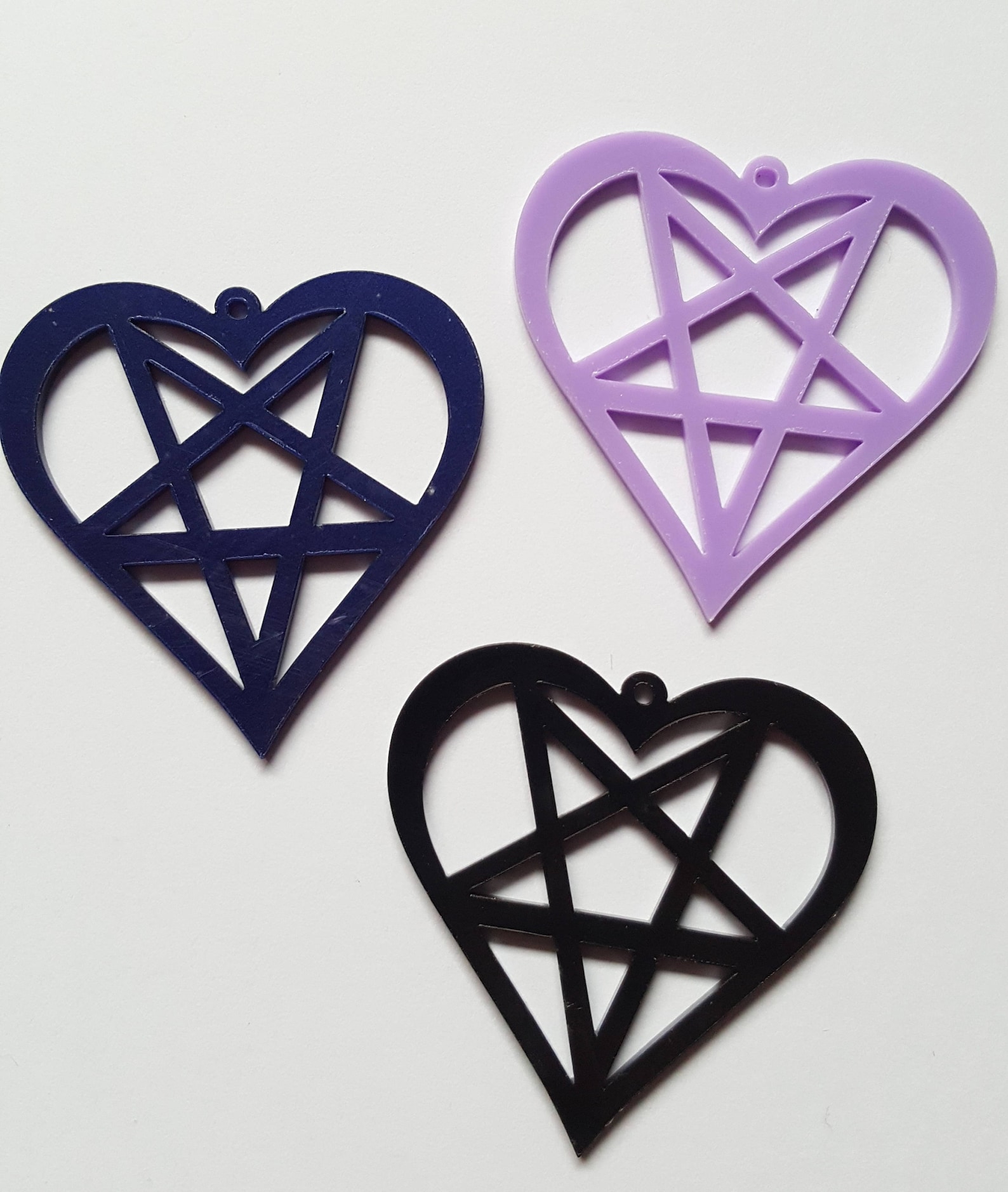 Heart Pentagram Pendant Pentagram Pendant Heart Pendant | Etsy UK