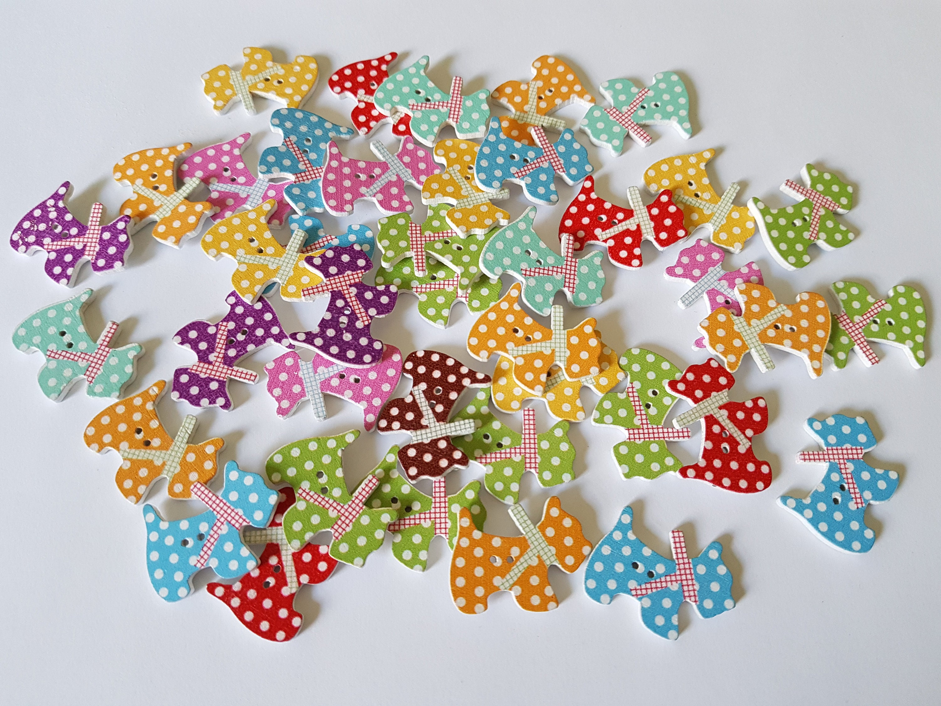 27mm Wooden Dog Buttons - Etsy
