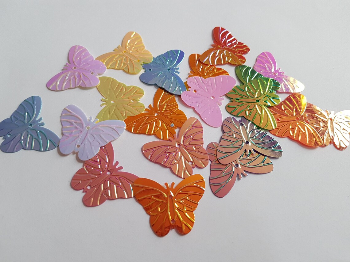 32mm Butterfly Sequins Butterfly Sequins AB Plated Sequins - Etsy