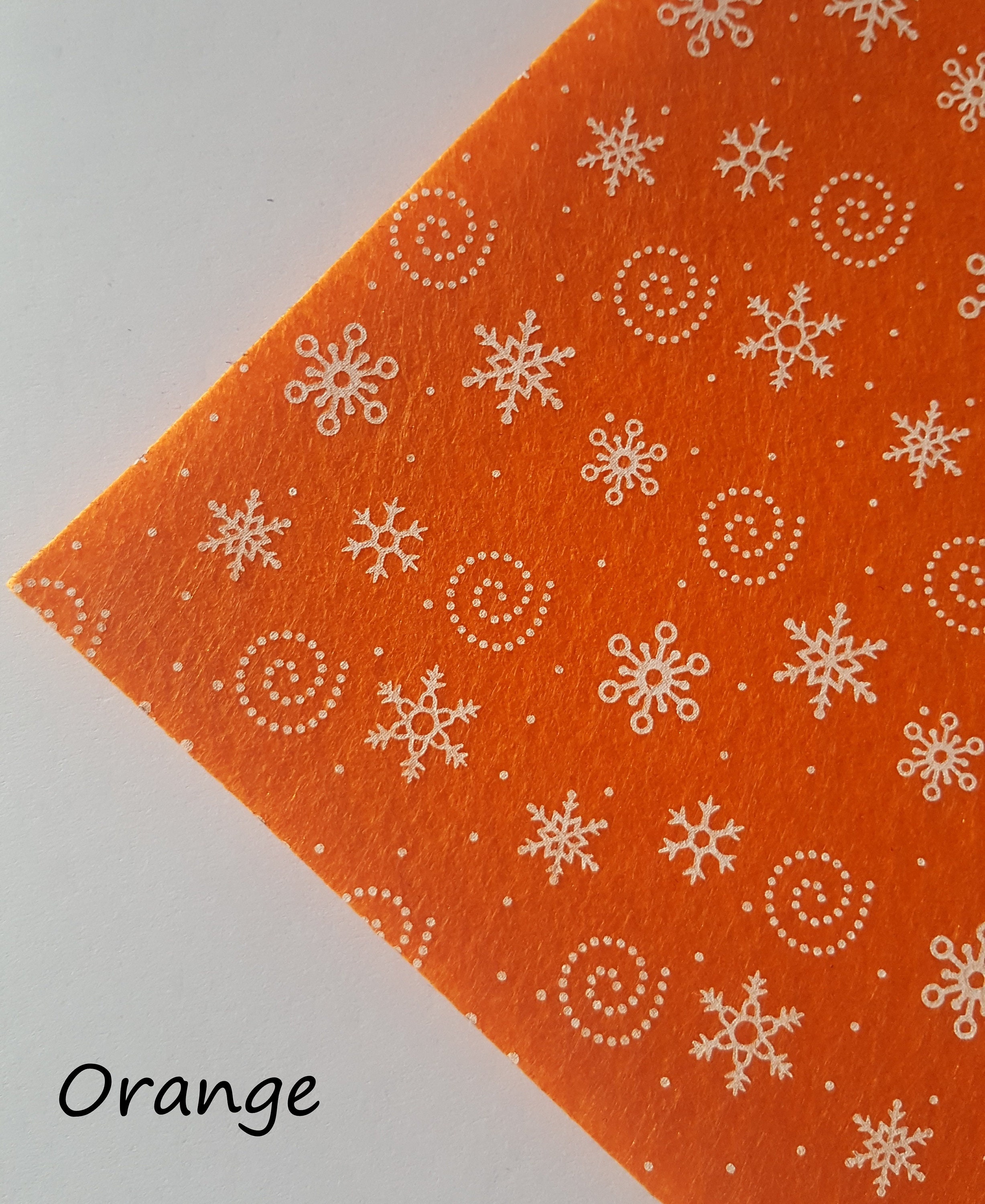 12 Snowflakes Felt Printed Felt Felt Square - Etsy UK