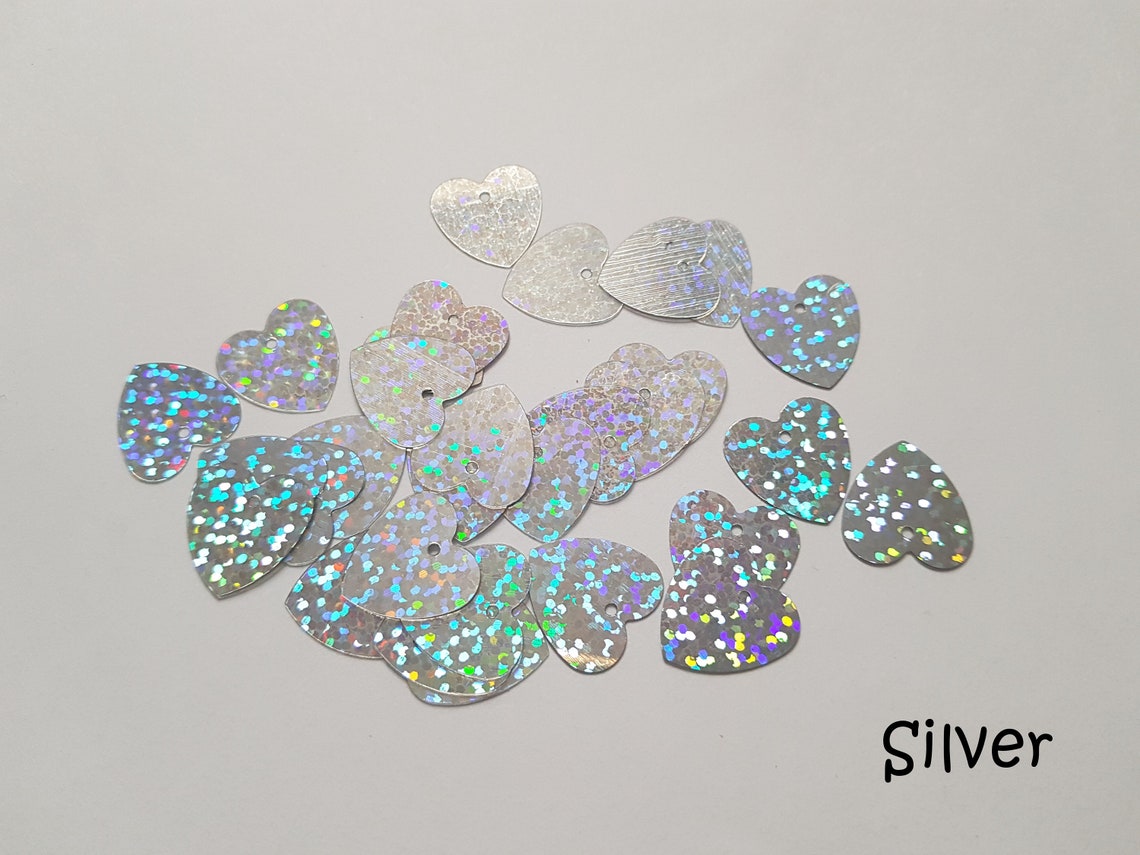 Heart Sequins Holographic Heart Sequins Holographic Sequins - Etsy