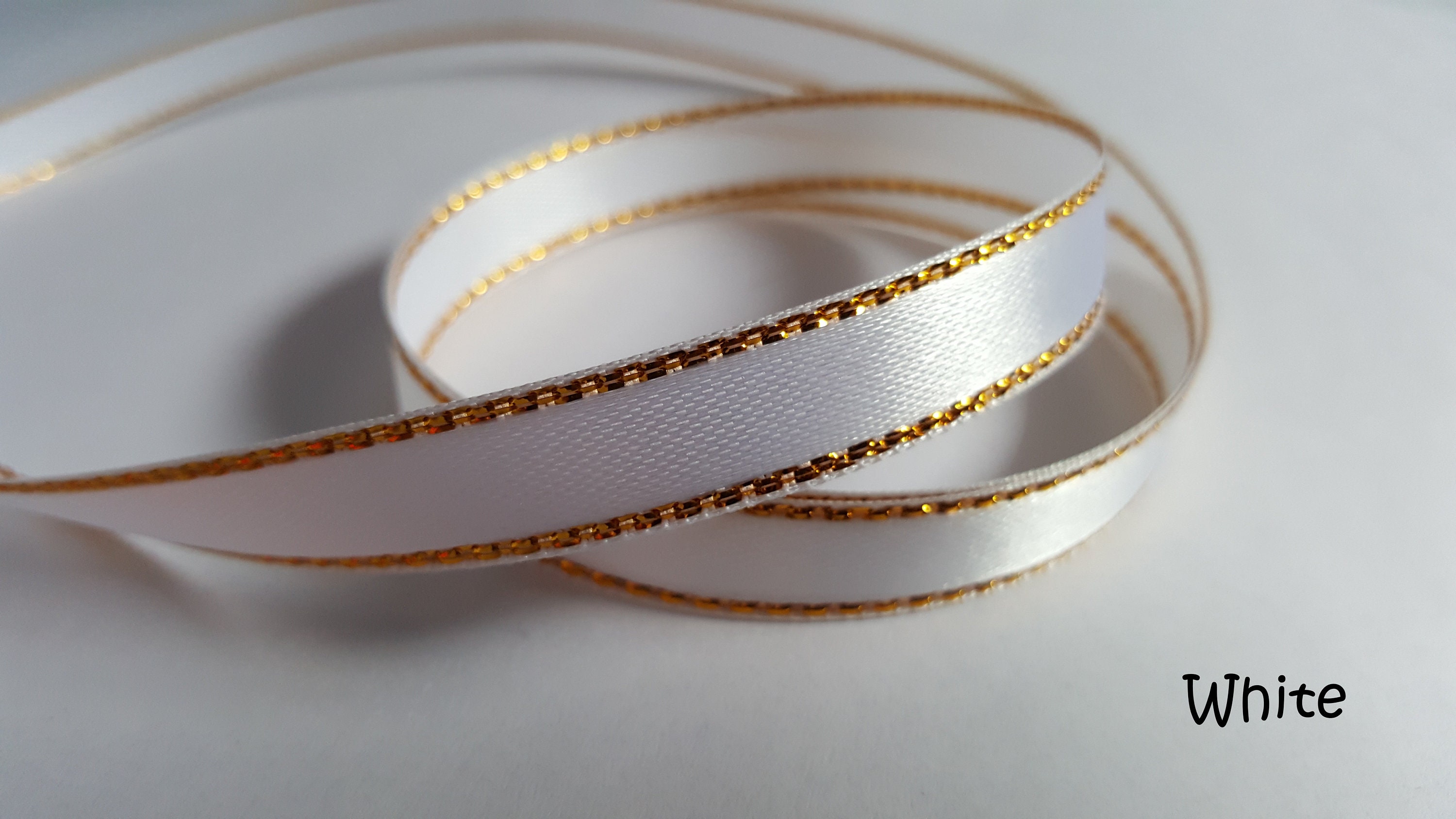 10mm Gold-edge Satin Ribbon - Etsy