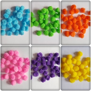20mm Pompoms, Pompoms, Wool Pompoms, Craft Pompoms, Coloured Pompoms ...