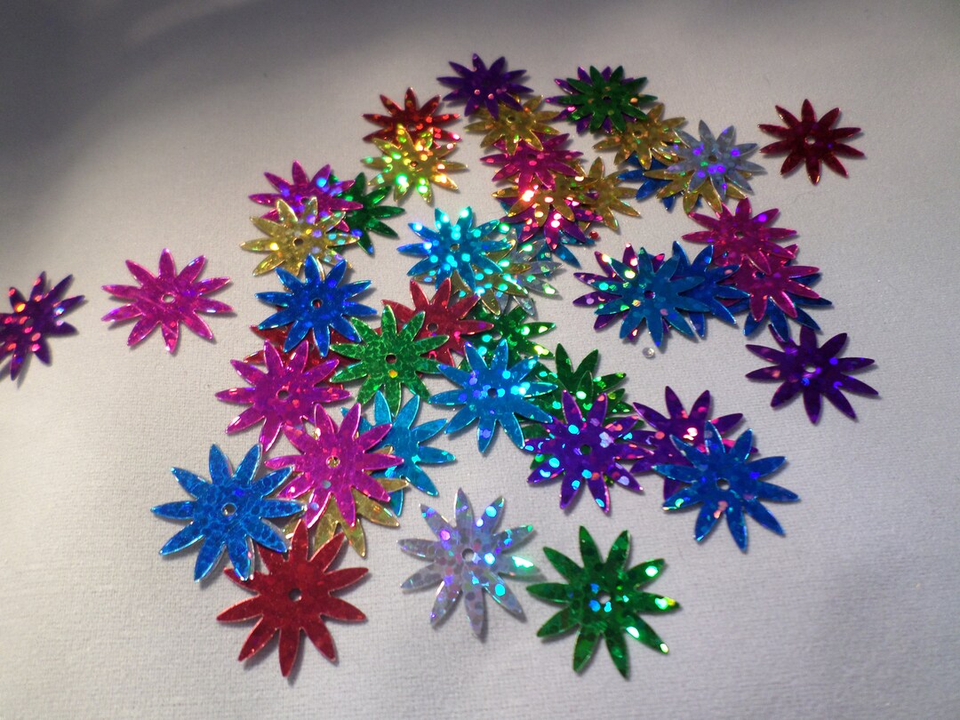 Sunflower Sequins, Flower Sequins, Holographic Sequins, Sequins, Flower ...