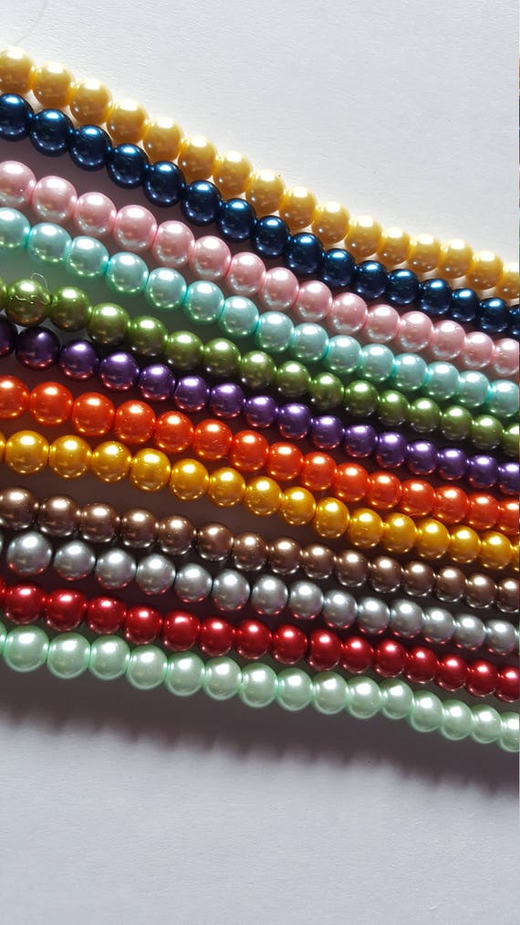 8mm Glass Pearl Beads Glass Pearl Beads Pearl Beads Glass | Etsy