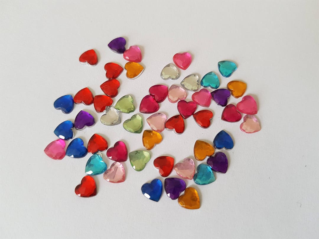 6mm Heart Rhinestones, Heart Rhinestones, Acrylic Heart Rhinestones ...