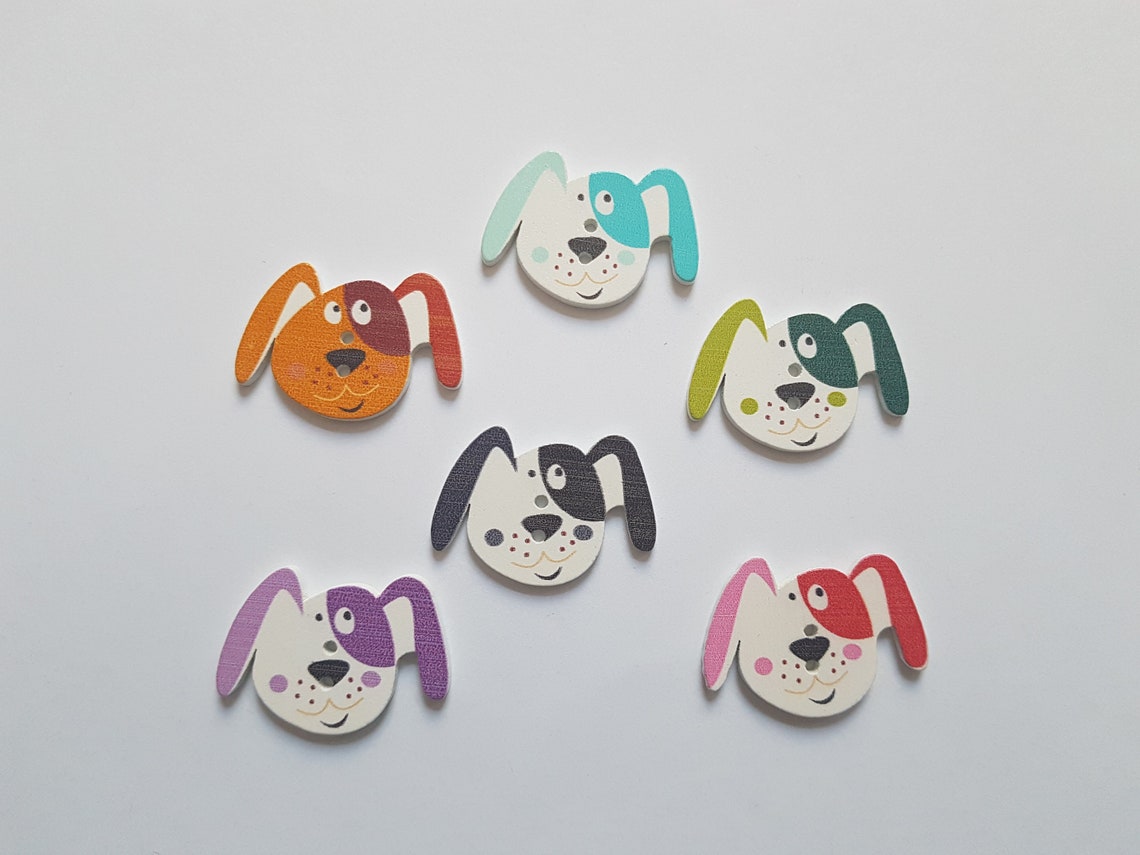 Botones para perros de madera de 33 mm - Etsy España