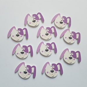 10 X Dog Shaped Wooden Buttons | Printed 2-hole Buttons | Sewing, Craft ...