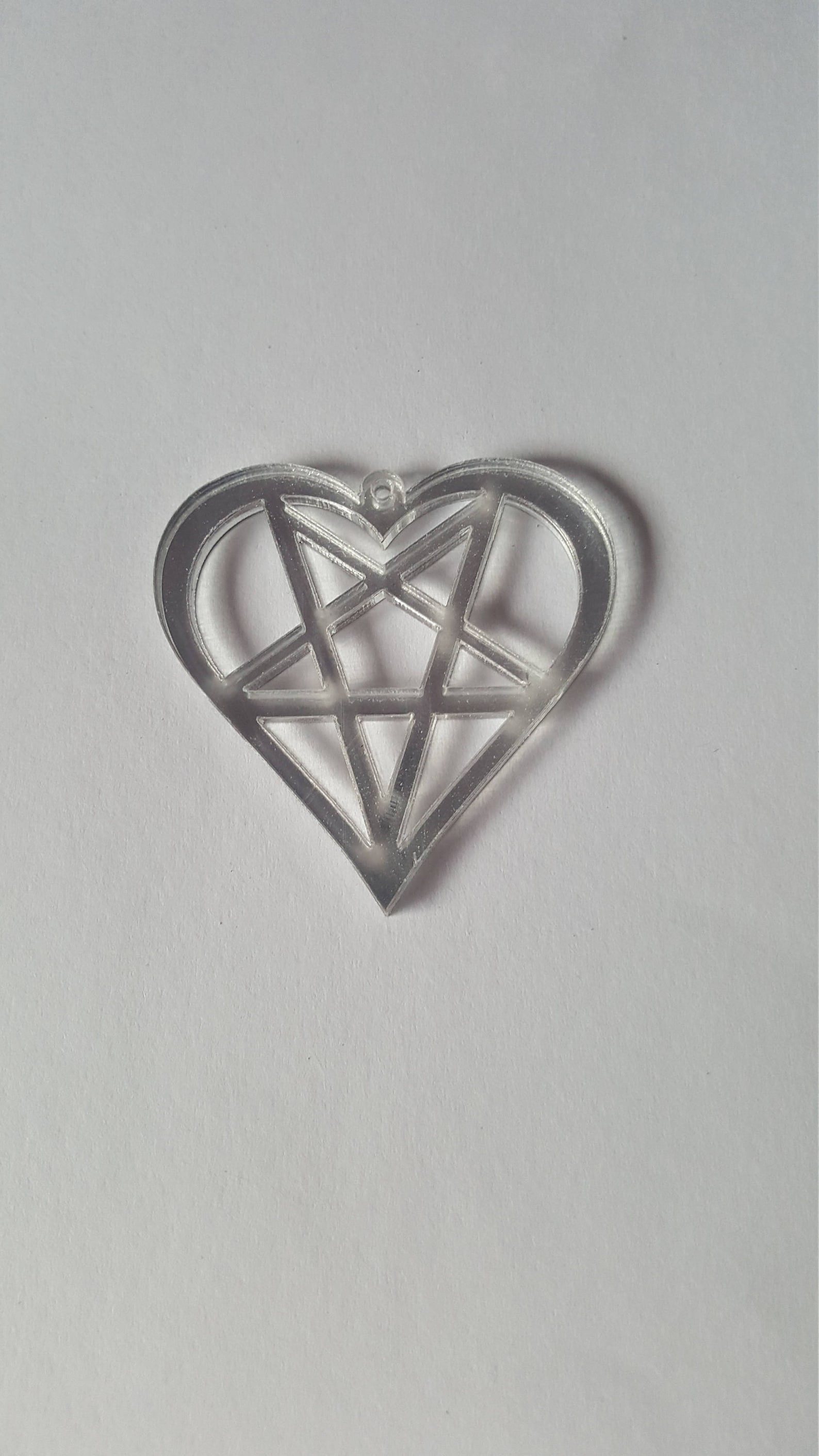Mirror Heart Pentagram Pendant Heart Pentagram Pendant | Etsy