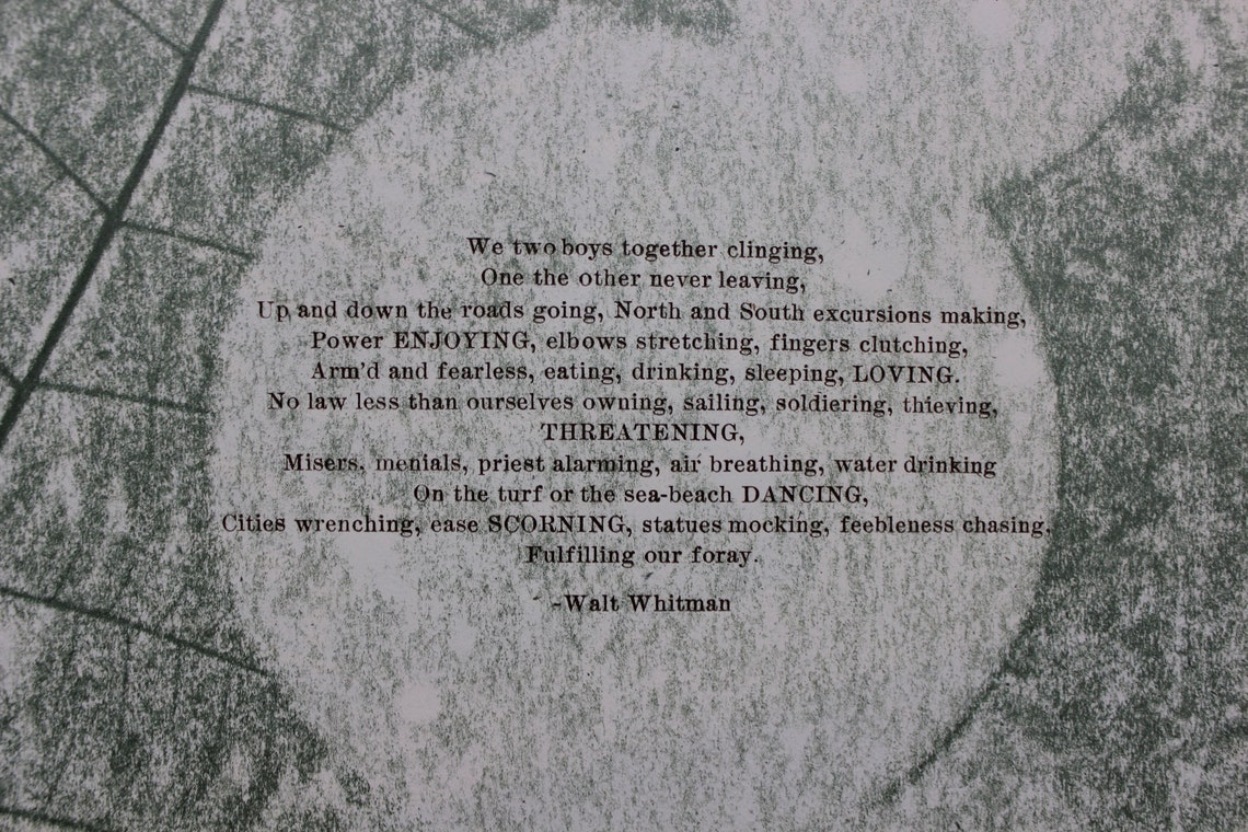 Limited Edition Walt Whitman Poem we Two Boys Together - Etsy