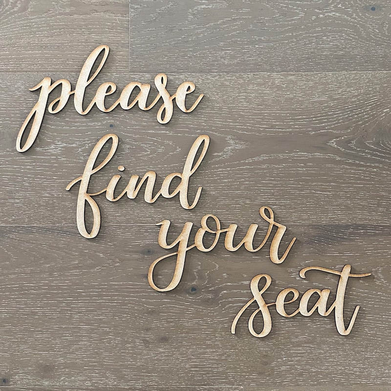 Please Find Your Seat Sign - Etsy