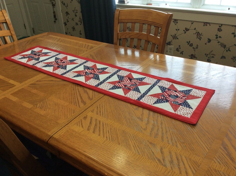 Patriotic Table Runner North Star Table Runner 54 - Etsy