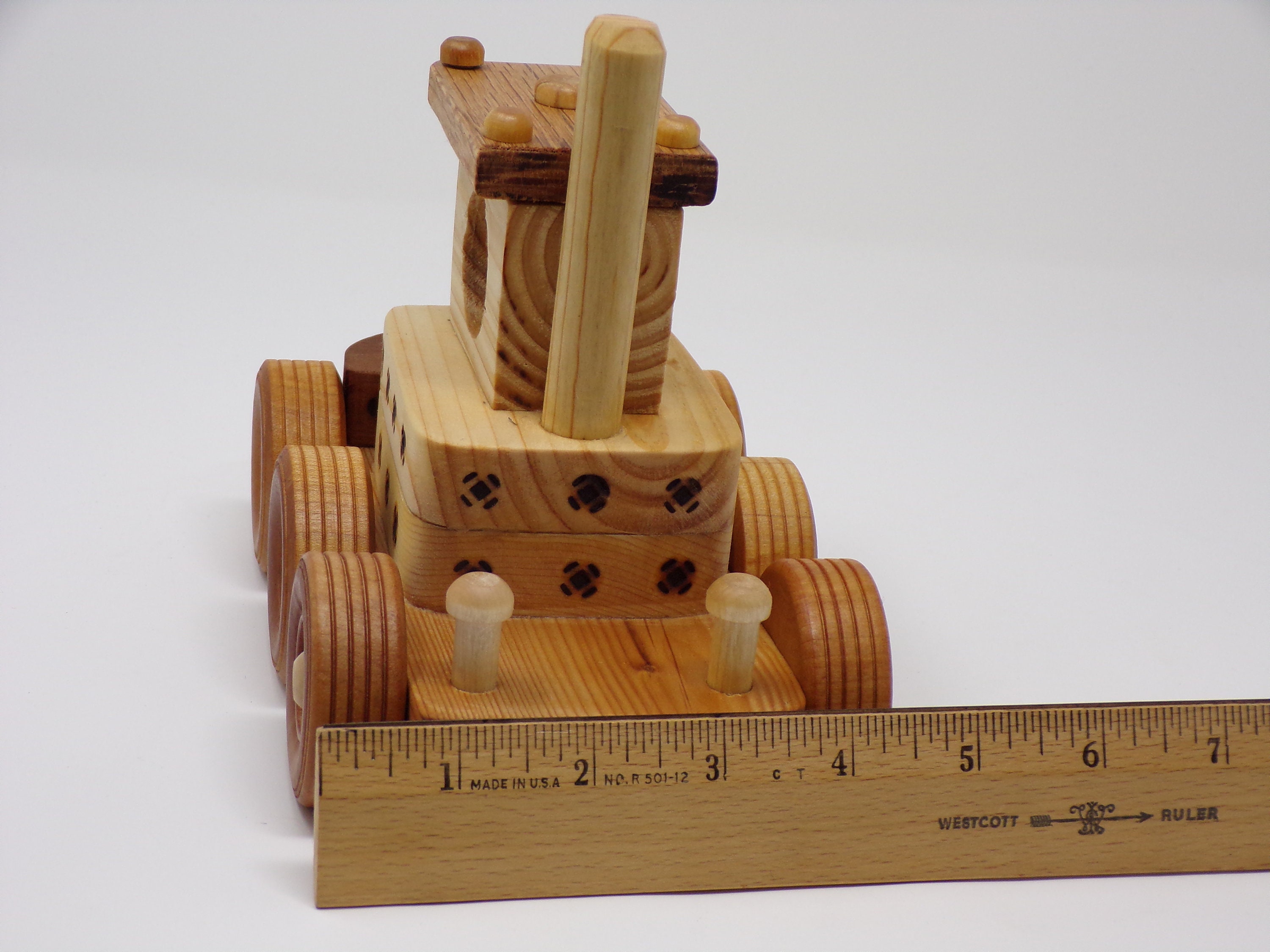 Wooden Handcrafted Tug Boat for Toddlers, Bath Toy and Push Toy