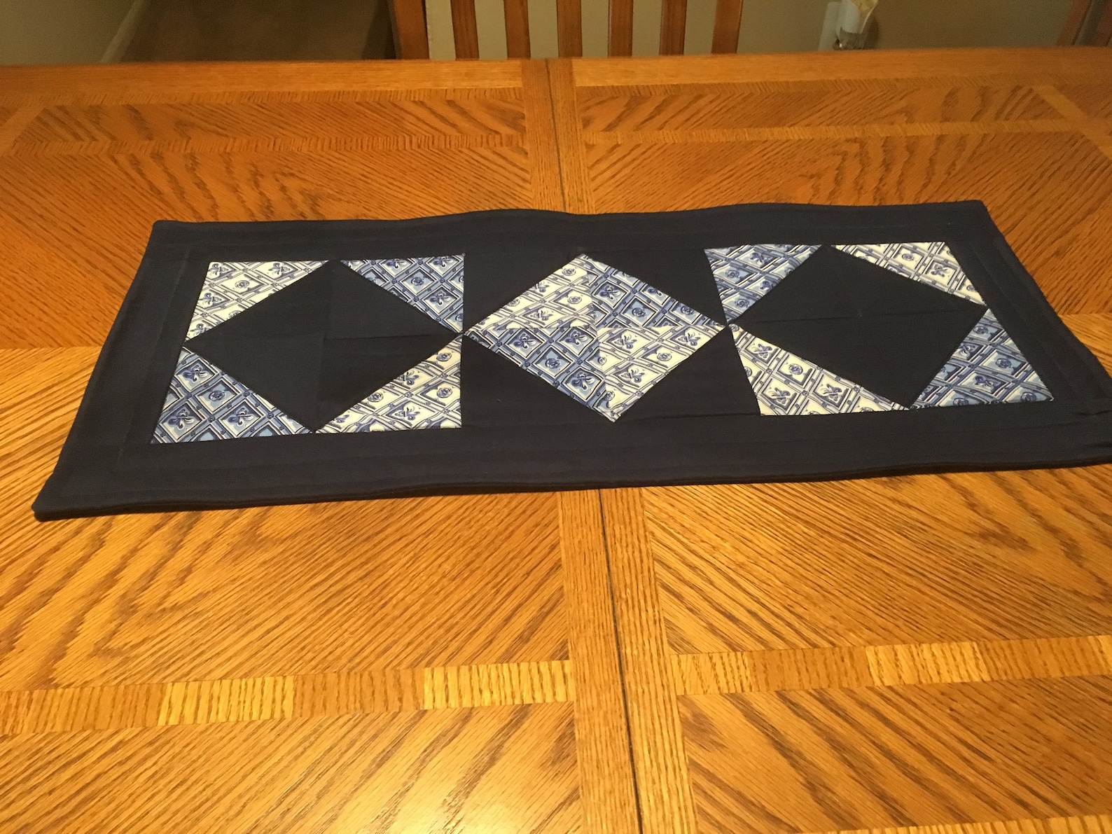 Quilted Table Runner Diamond Design - 29 in X 12.5 In - Etsy
