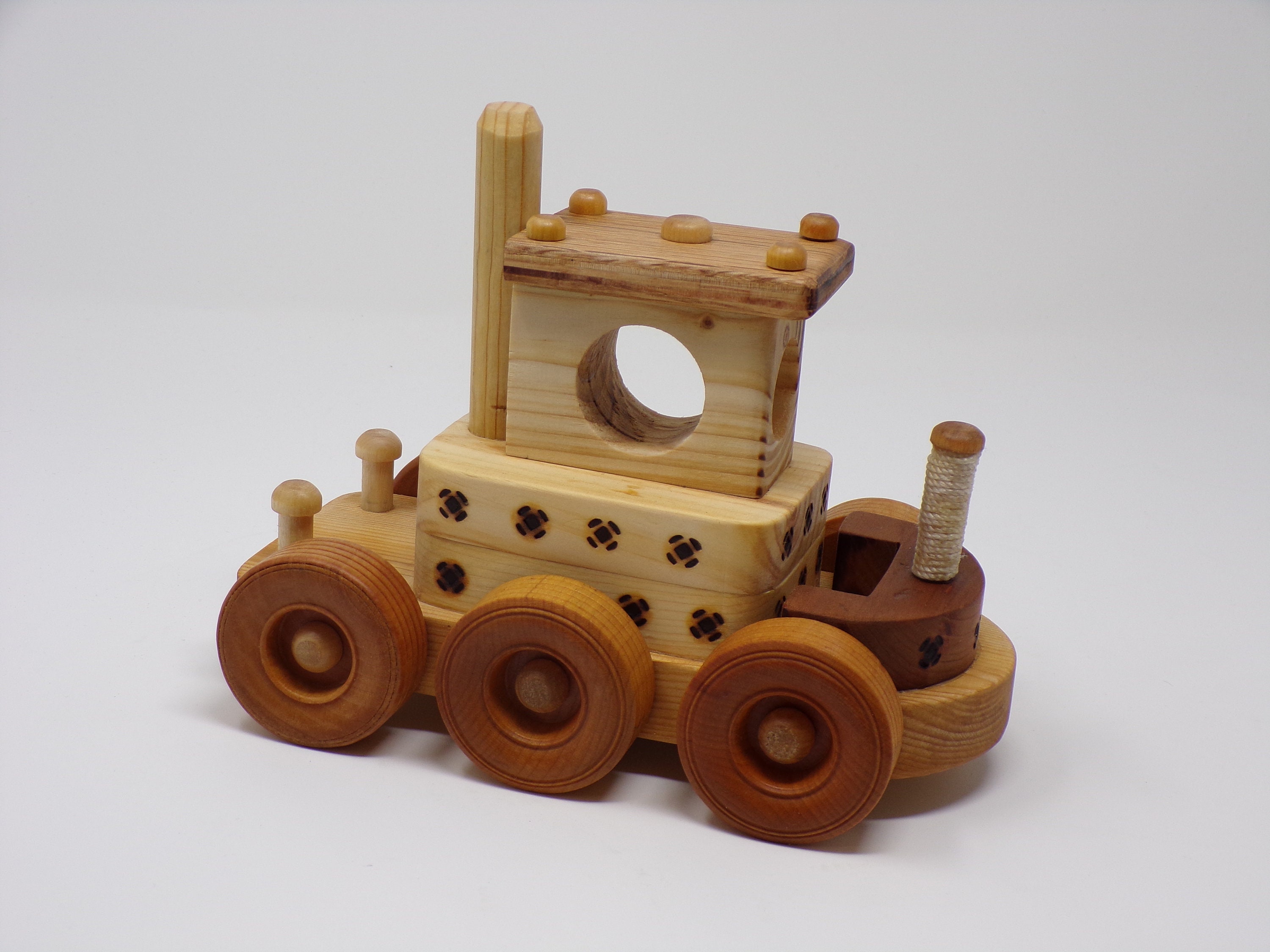 Wooden Handcrafted Tug Boat for Toddlers, Bath Toy and Push Toy