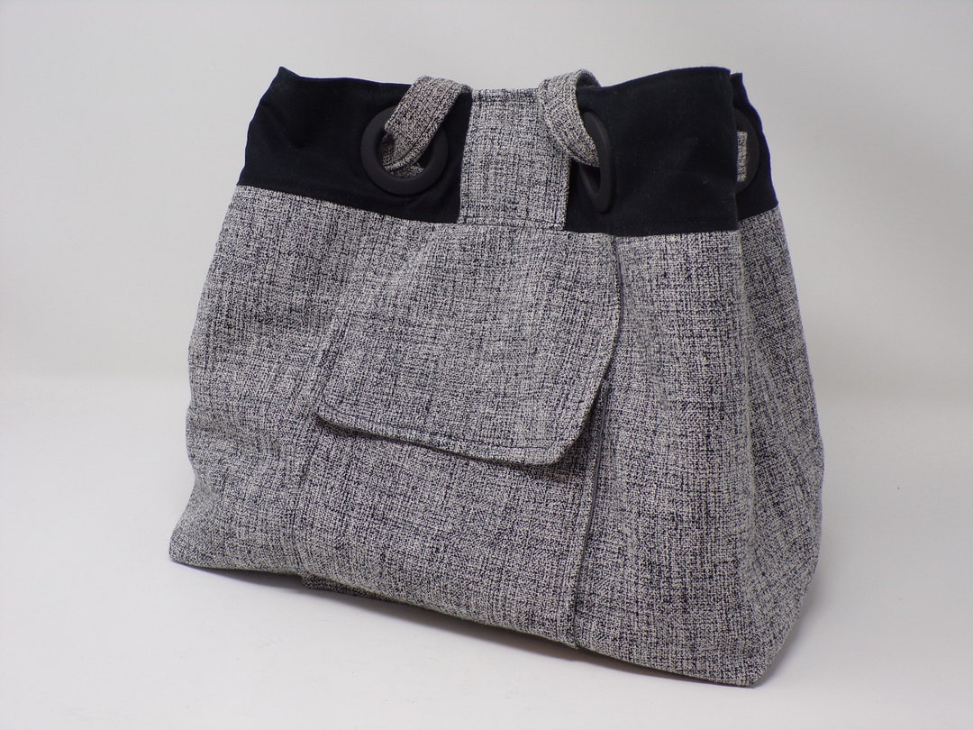 Handmade Drawstring/grommet Shoulder Bag, Women's Purse, Tweed ...