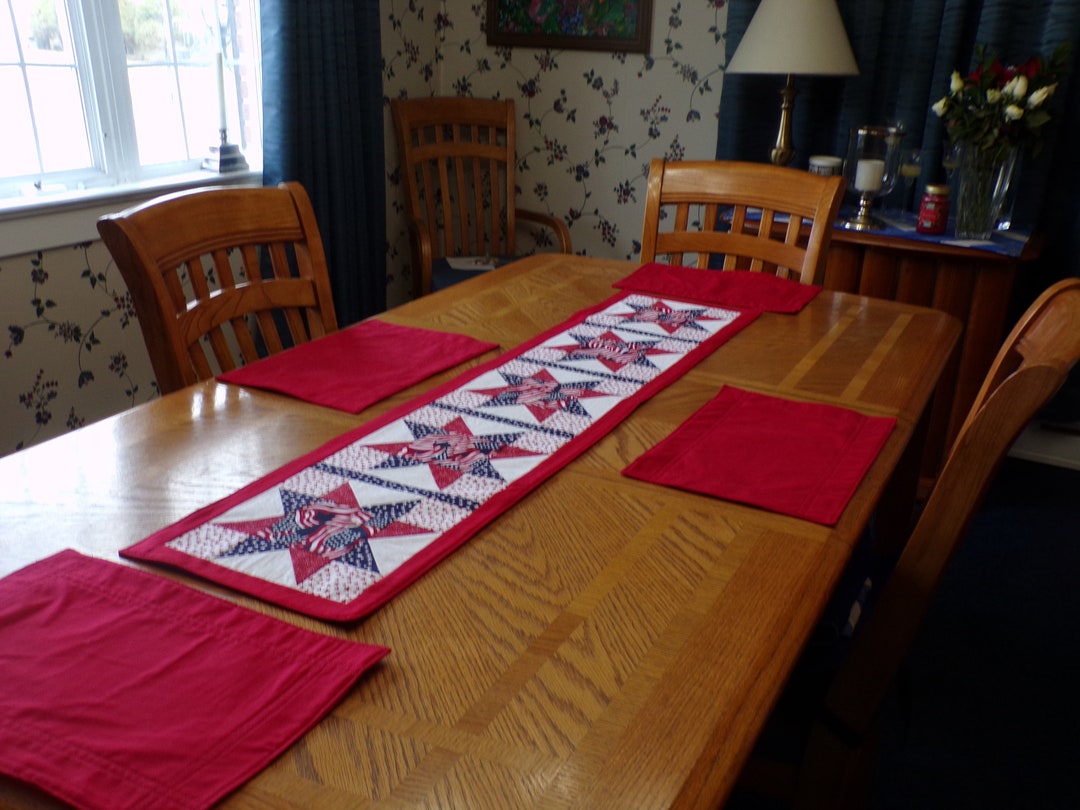 Patriotic Table Runner North Star Table Runner 54 - Etsy