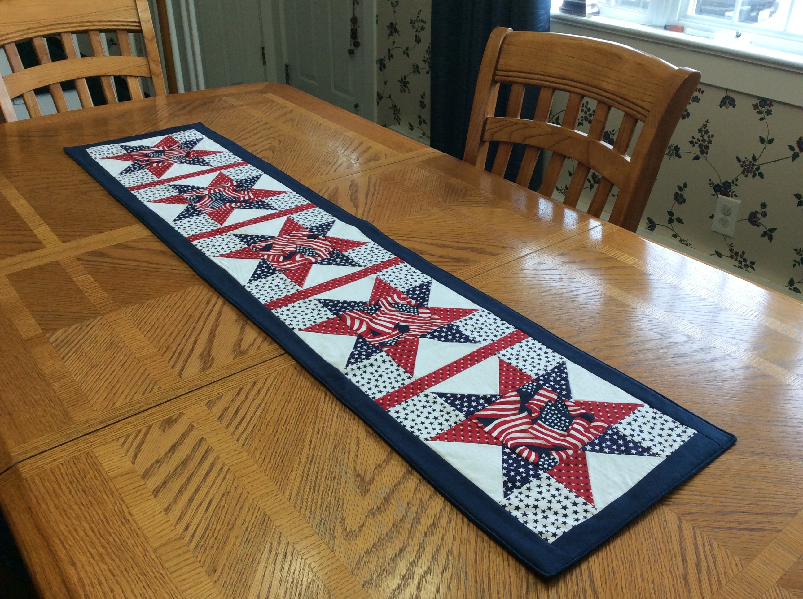 Patriotic Table Runner, North Star Table Runner - 54 long