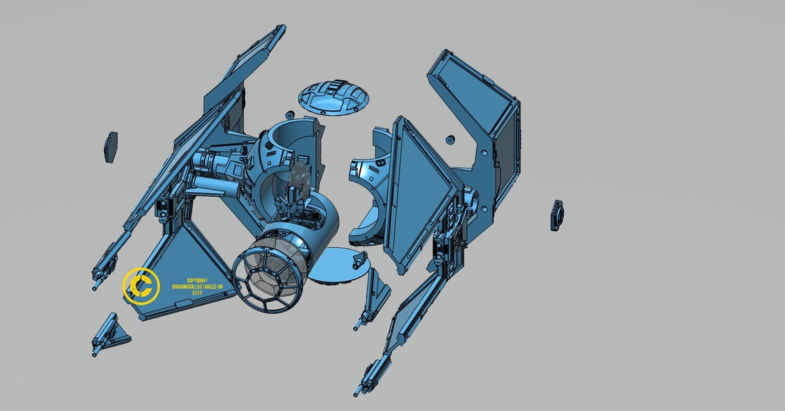 TIE Interceptor stl. Files for 3d Printing | Etsy