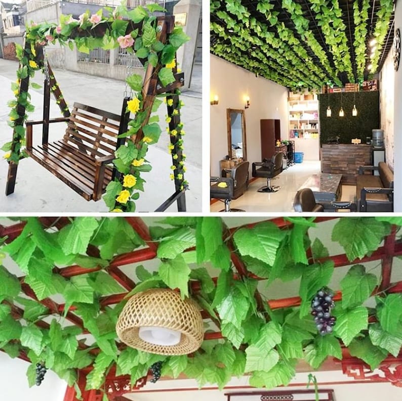 230cm Green Silk Artificial Hanging Ivy Leaf Garland Plants | Etsy