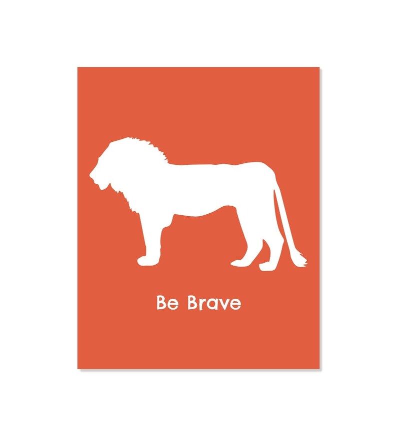 8x10 Wild Animals Printable Wall Art Set of 4 Be Brave | Etsy
