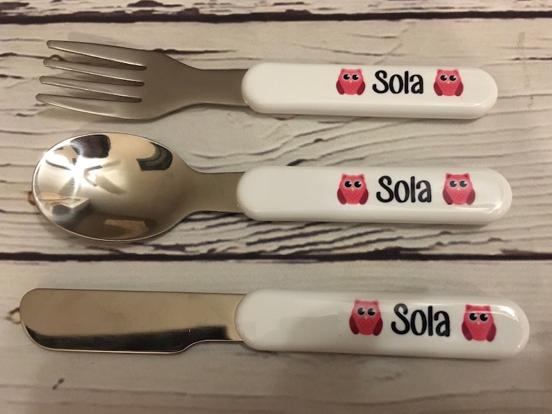 Personalized Kids Cutlery Set Children Fork Knife Spoon - Etsy Canada