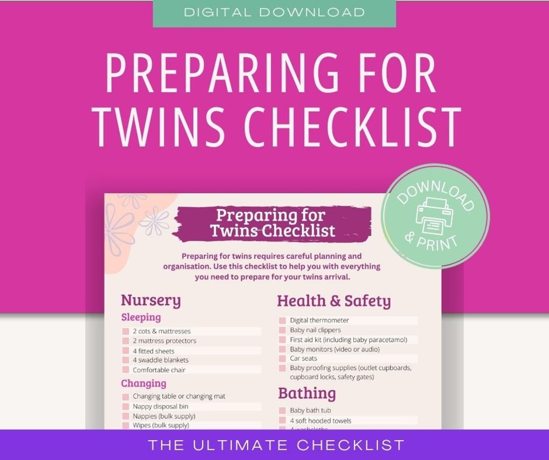 Newborn Twins Checklist PDF, Things to Do Before Twin Babies Arrive ...