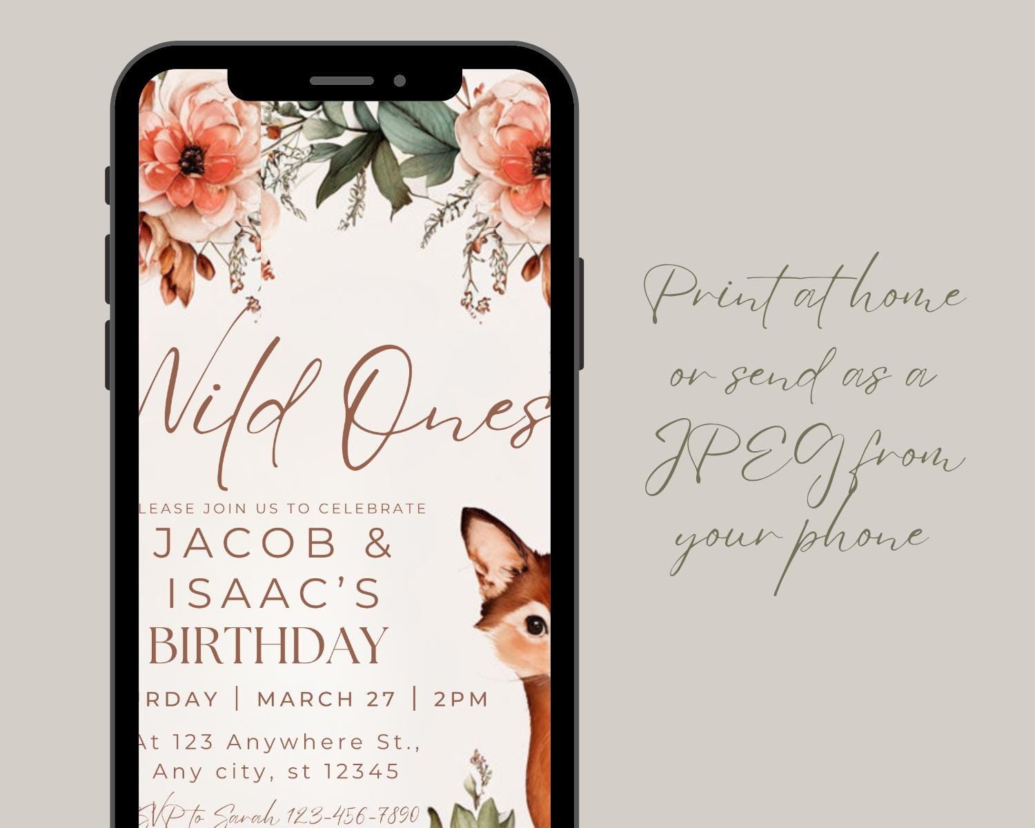 Editable Joint Party Invite, Sibling Birthday Invitation, Double ...