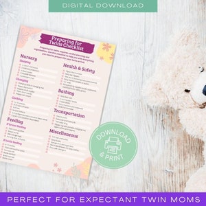 Newborn Twins Checklist PDF, Things to Do Before Twin Babies Arrive ...
