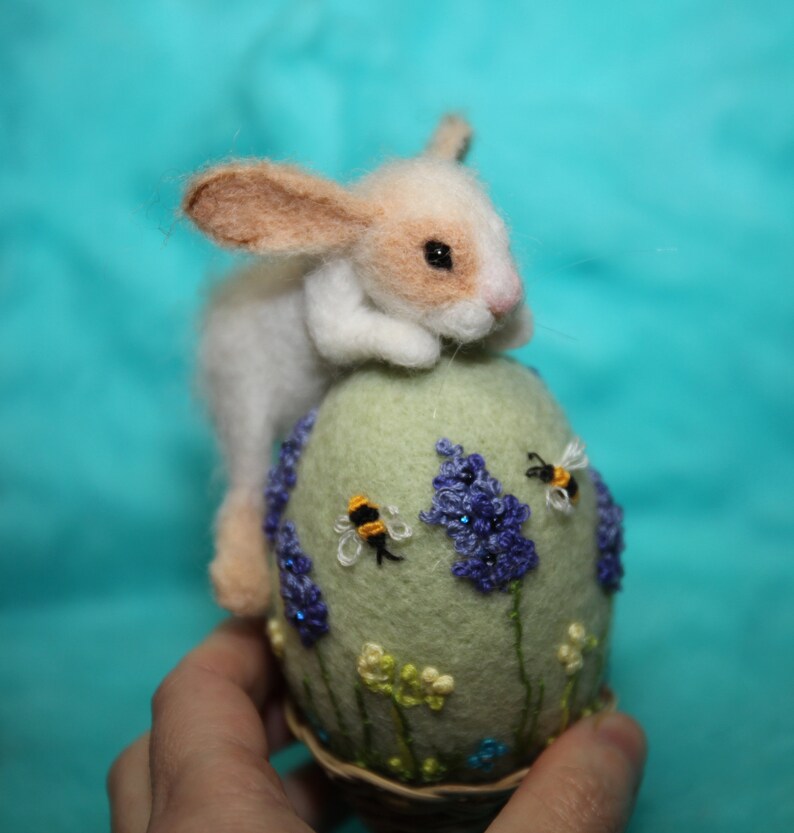 Needle Felted/ Miniature/ Bunny/ Easter Egg/ Rabbit/ Hare/ - Etsy