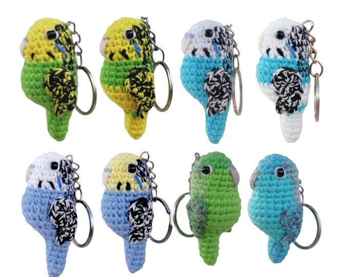 Dangling Budgie Keychain - Etsy