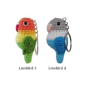 Cockatiel Bird Keychain, Cardinal Parrot Accessory, Crochet Galah ...