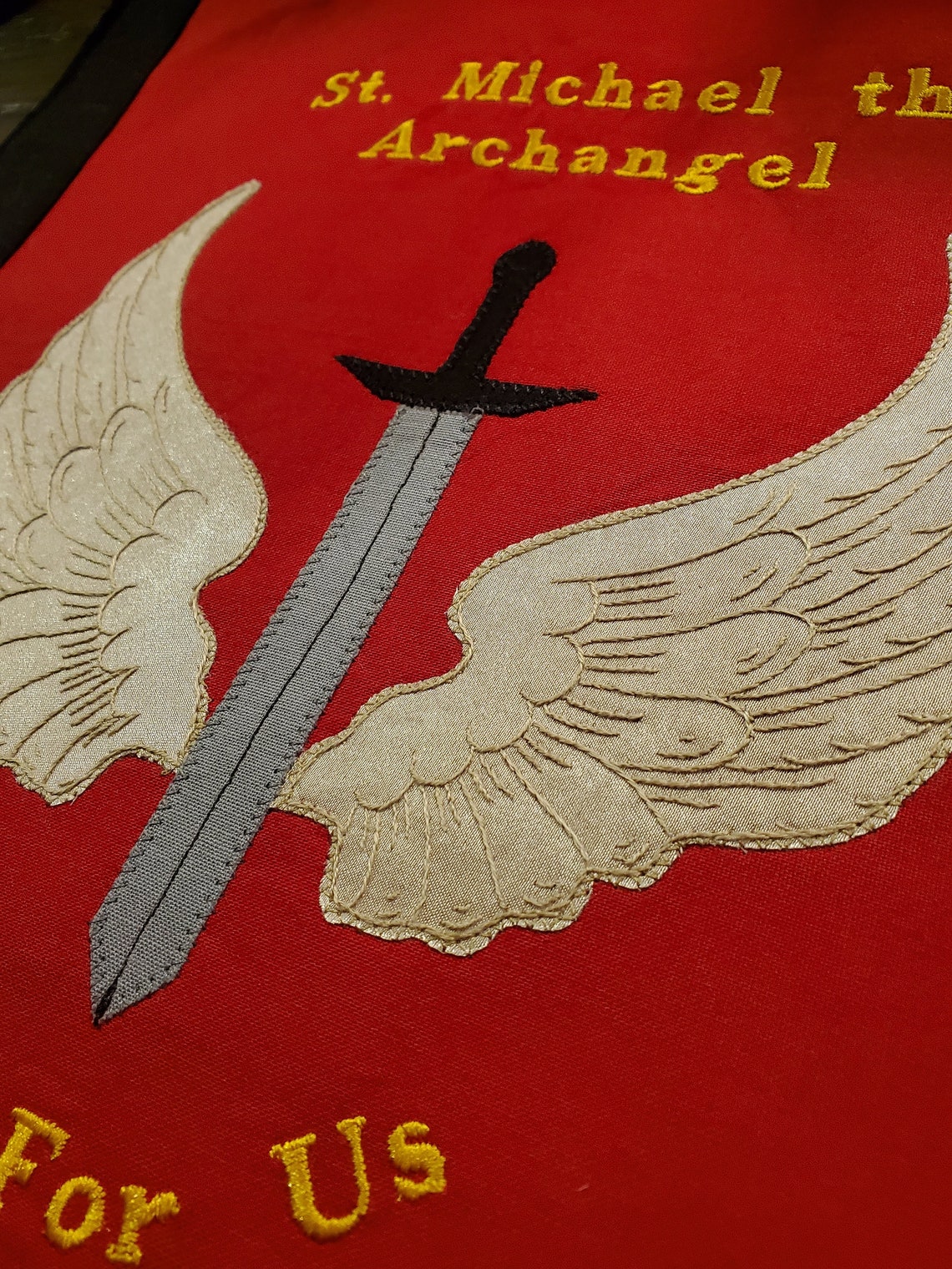 Fabric Catholic Saint Banner - St. Michael the Archangel - Hand ...