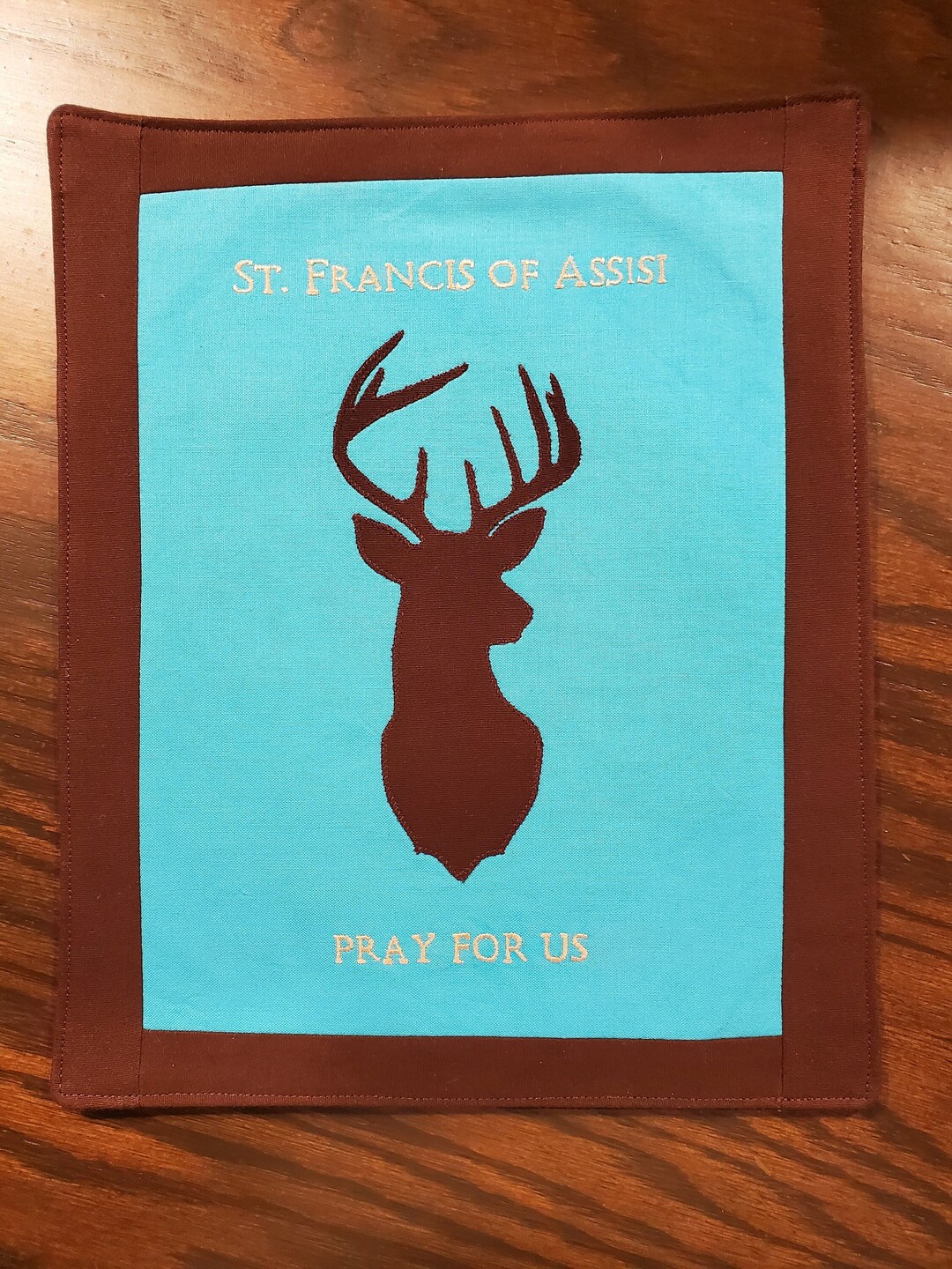 Fabric Catholic Saint Banner St. Francis of Assisi Hand Embroidered ...