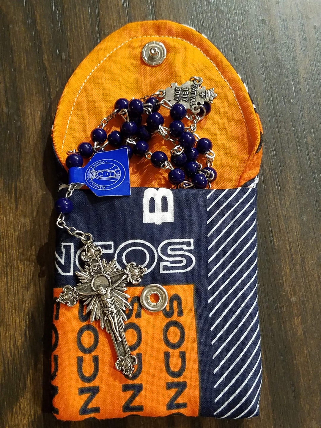 Rosary / Coin Fabric Purse With Metal Snap Closure - Denver Broncos ...