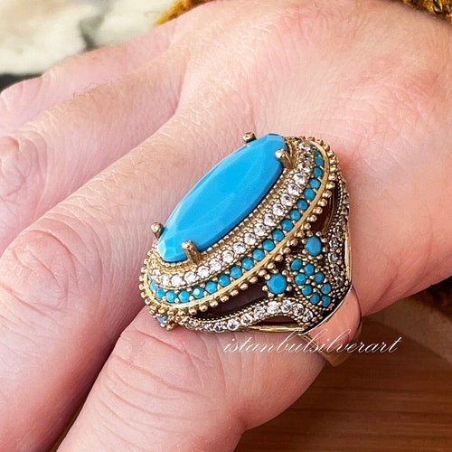 Handmade Ring Women Turkish Handmade Silver Ladies Ring - Etsy