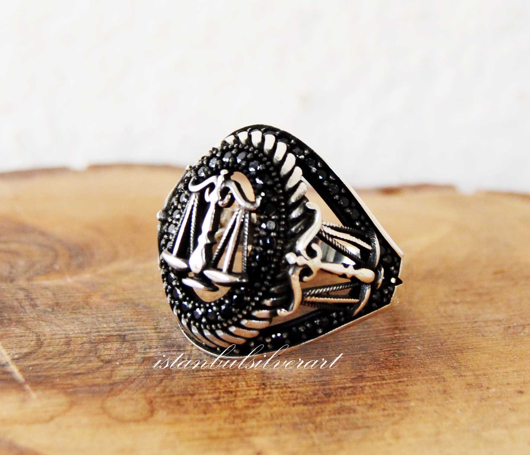 Turkish Handmade Lawyer Ring Jewelry Mens Gift Scale Ring - Etsy