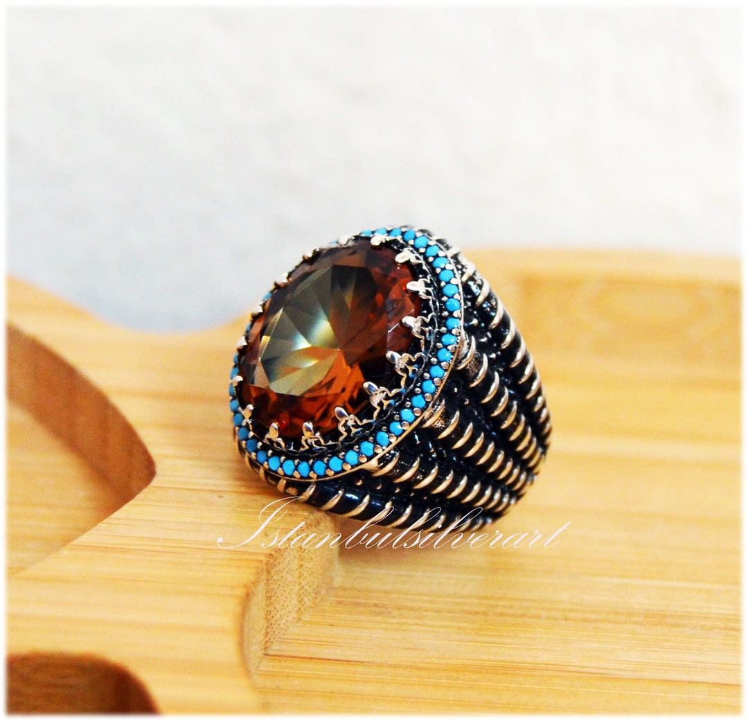 Bague pour homme faite main, argent turc fait main, bague ottomane pour ...