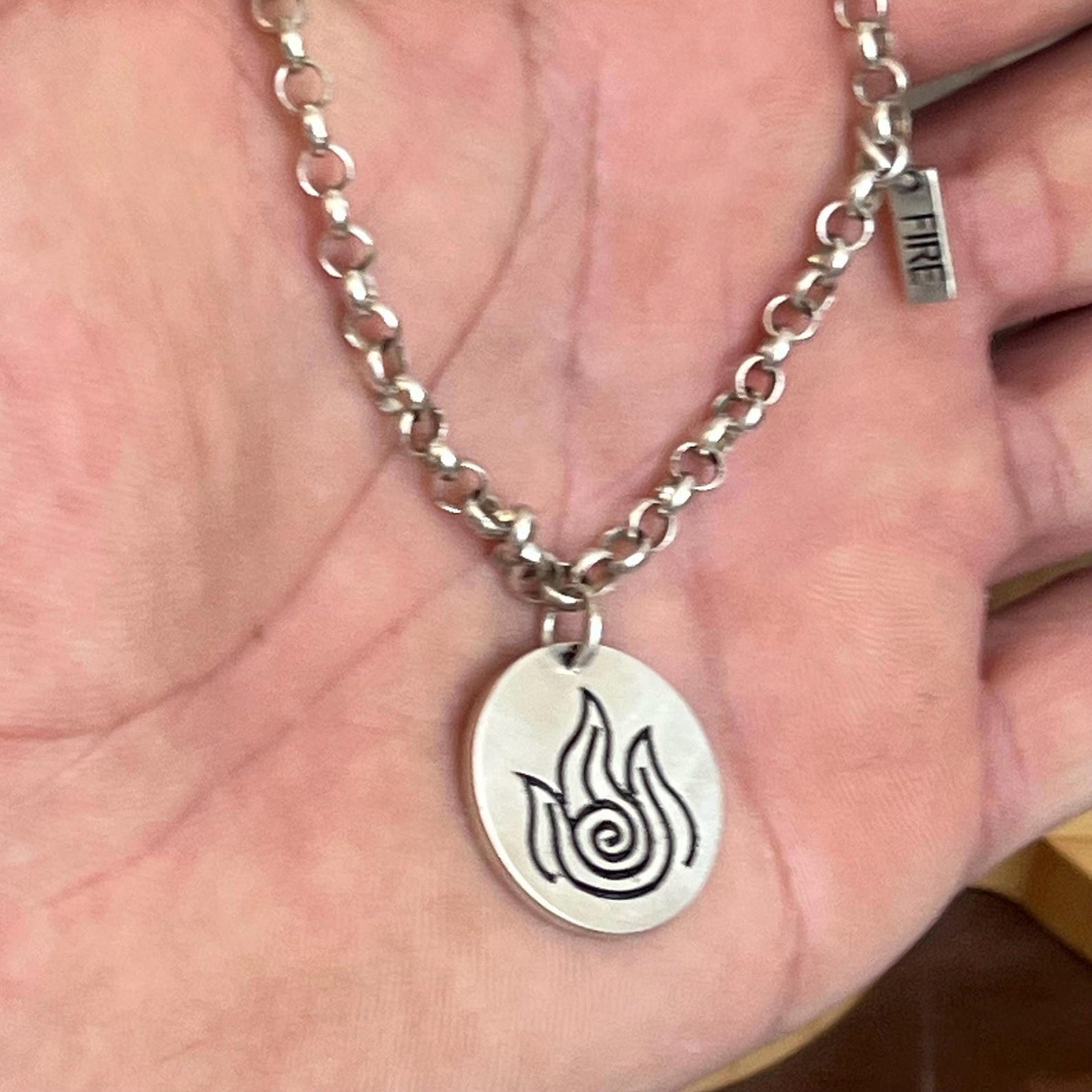 Handmade Sterling Silver Fire Element Necklace - Etsy