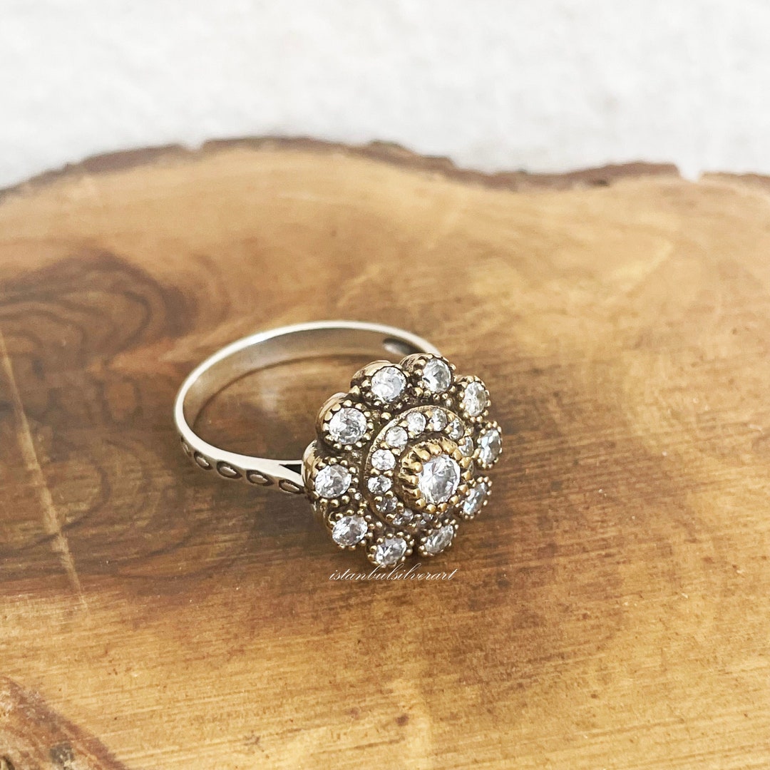 Handmade Ring Women, Turkish Handmade, Glittering Stone, Silver Ladies ...