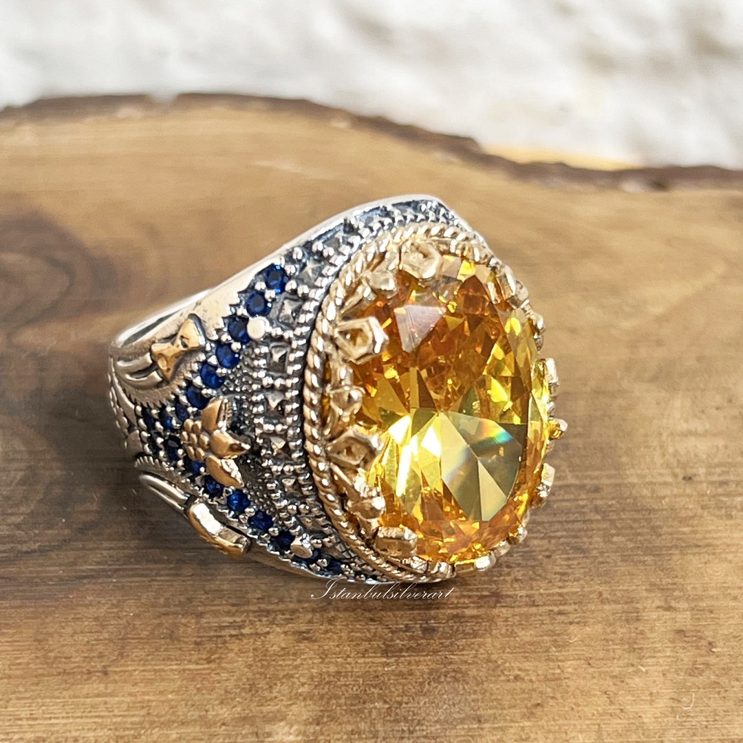 Mens Handmade Ring, Turkish Handmade Silver Men Ring, Ottoman Mens Ring ...