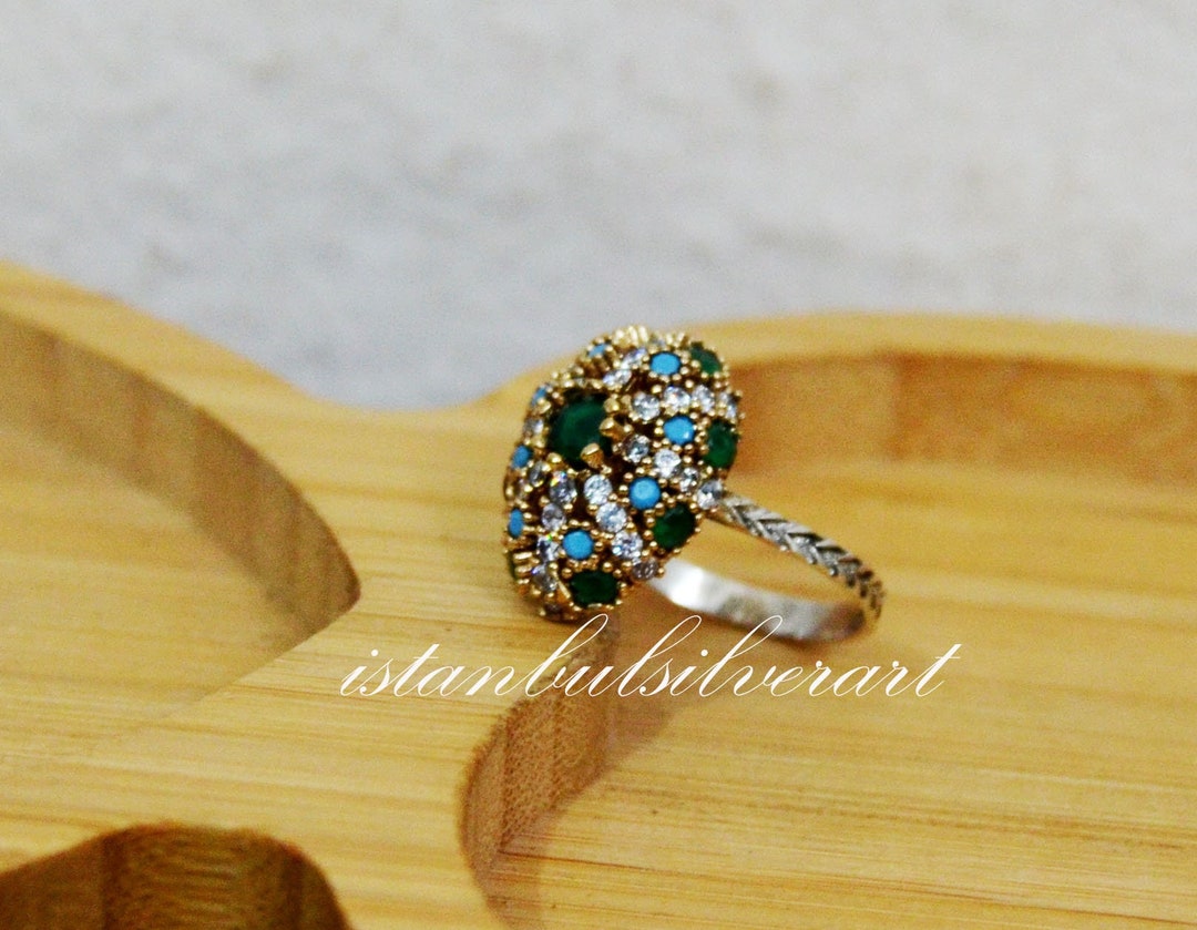 Handmade Ring Women, Turkish Handmade Silver Ladies Ring, Ottoman Ring ...