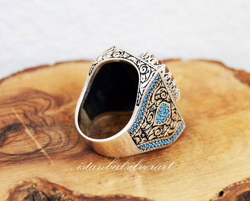 Mens Handmade Ring Turkish Handmade Silver Ottoman Men Ring - Etsy