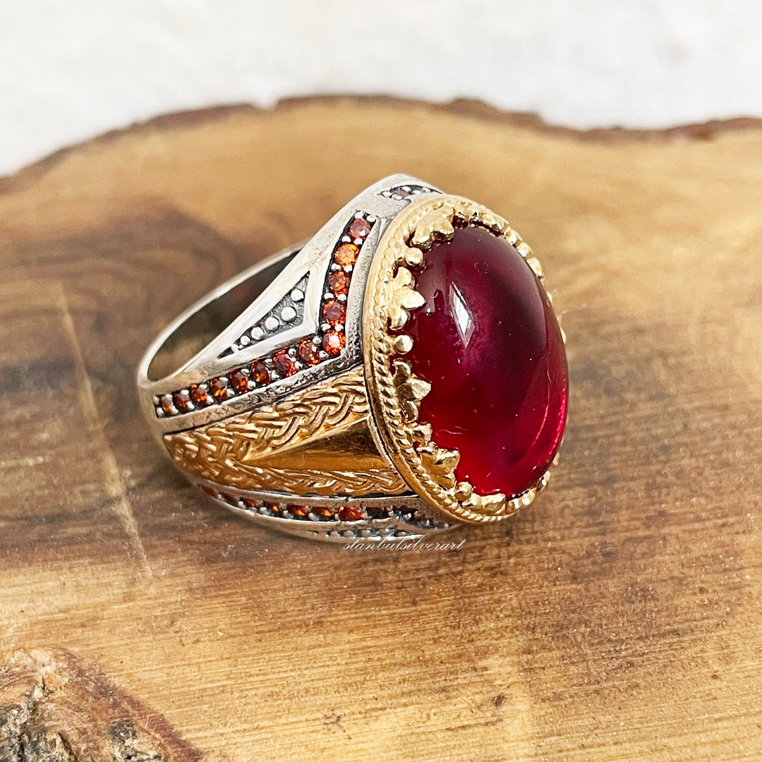 Bague homme faite main, bague homme turque en argent faite main, bague ...