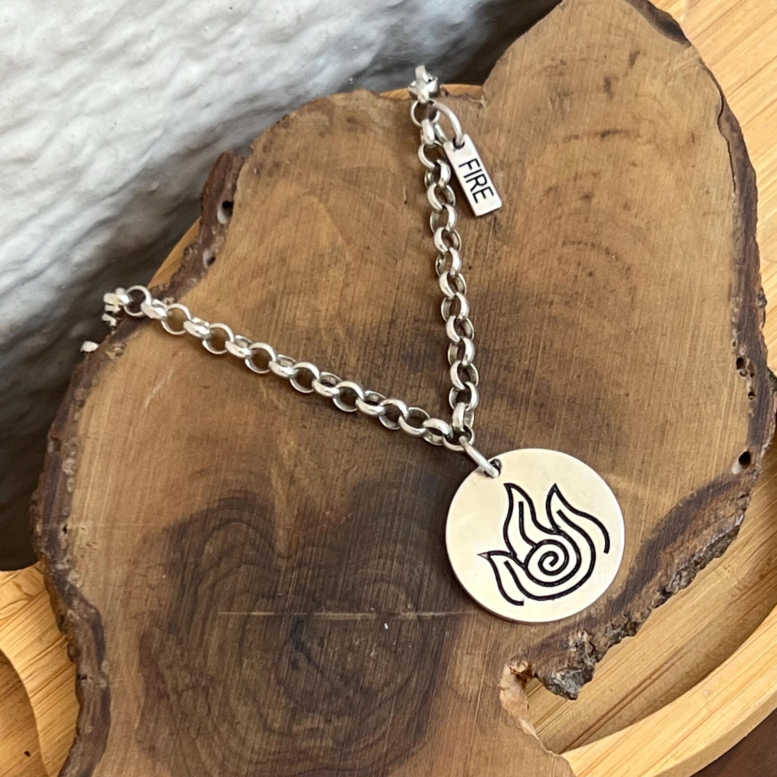 Handmade Sterling Silver Fire Element Necklace - Etsy