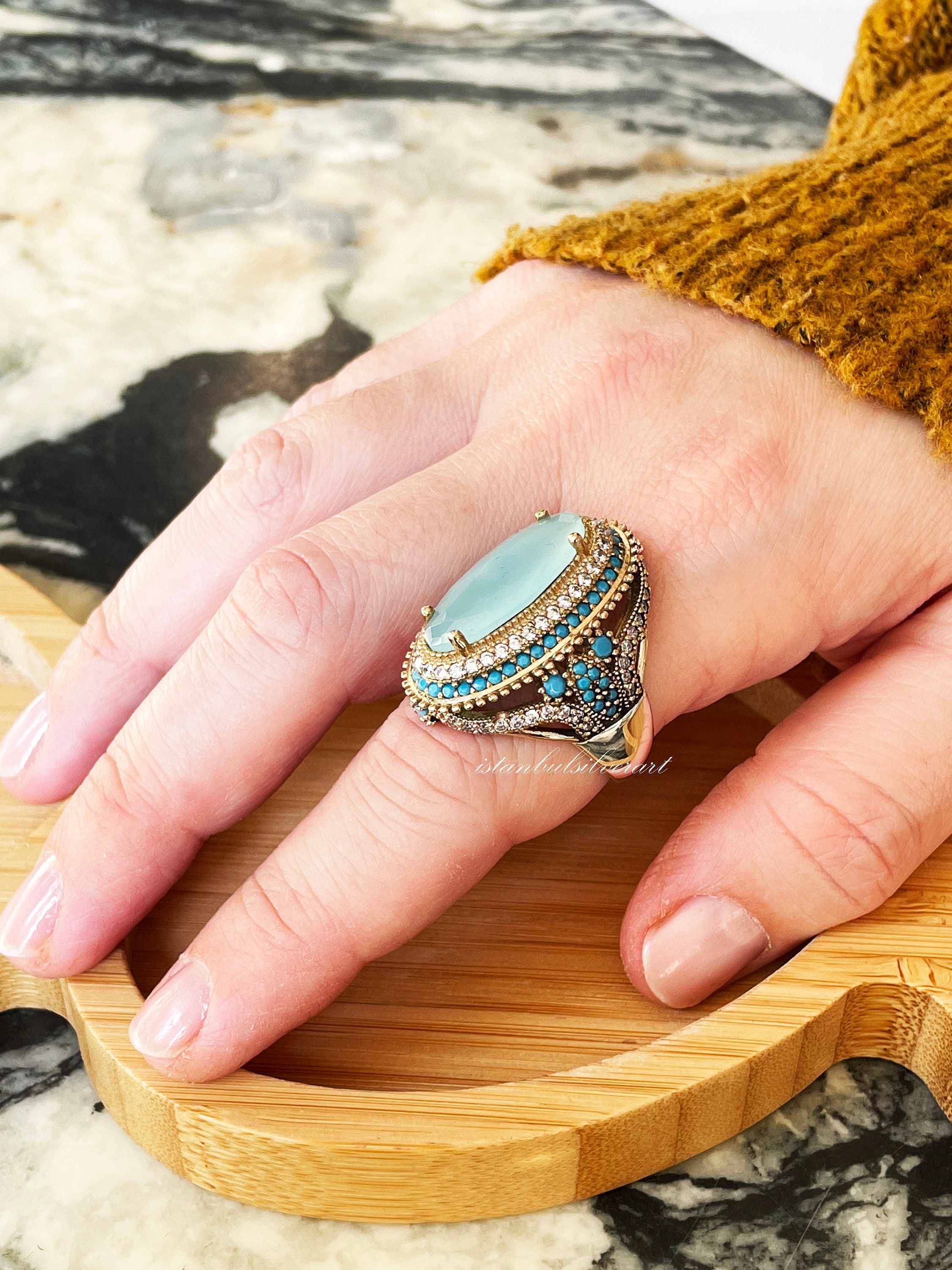 Handmade Ring Women Turkish Handmade Silver Ladies Ring - Etsy
