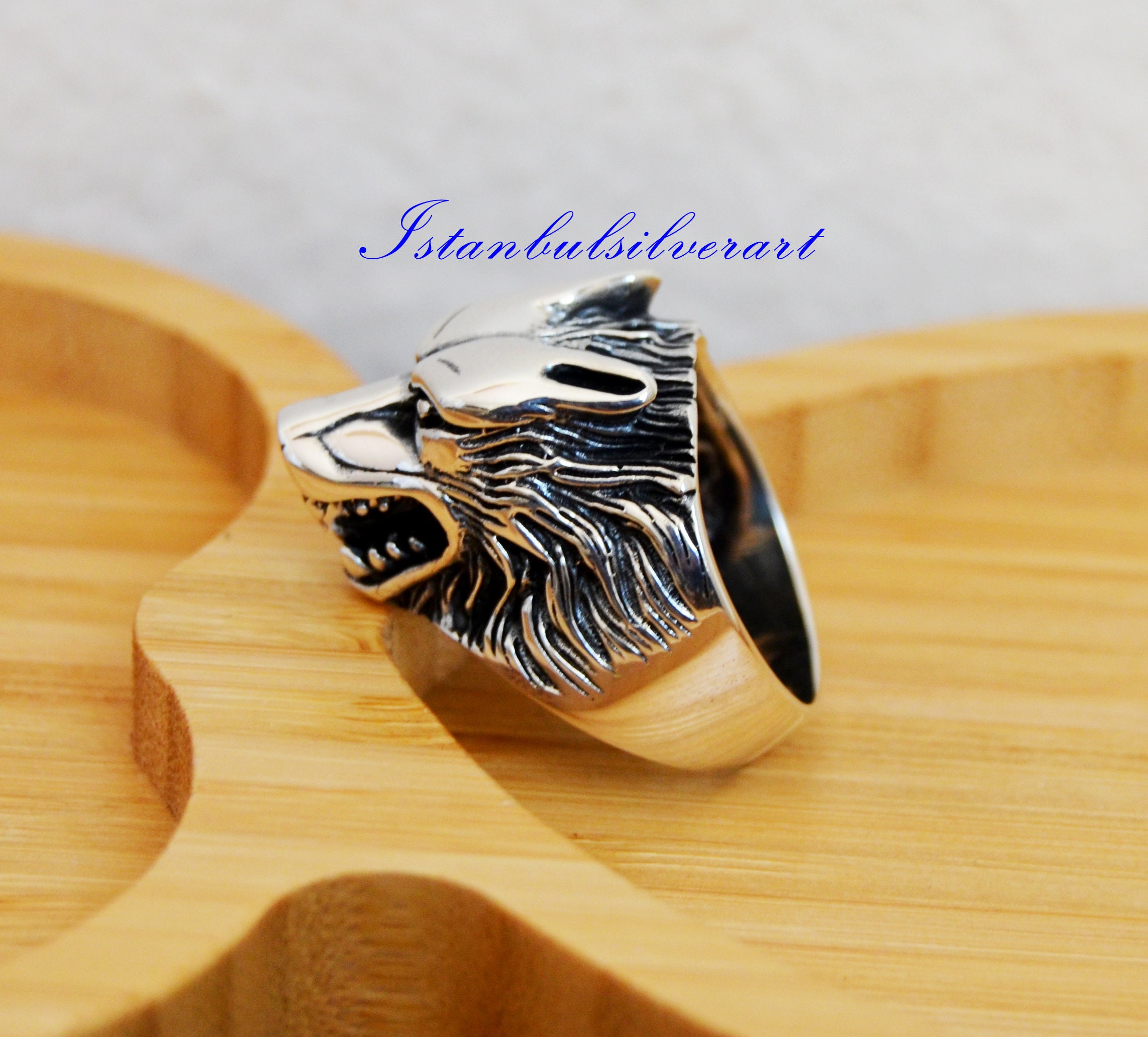 Wolf Ring Handmade Sterling Silver Ring Animal Wrap Ring | Etsy